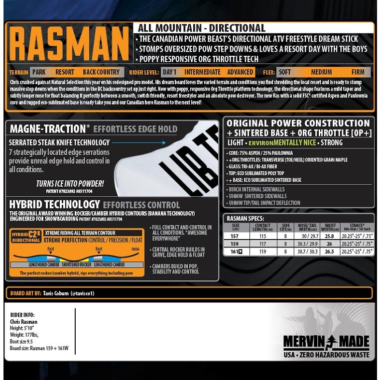 LIB TECH LIBTECH SNOWBOARD 25-26 RASMAN リブテック スノーボード クリスラスマン 全国送料無料 ...