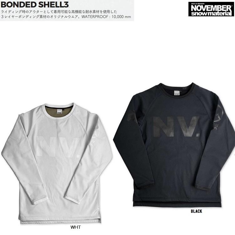 NOVEMBER(スポーツ) NOVEMBER BONDED SHELL3 撥水CREW NECK 24‐25 スノーボード用CREW 3 ...