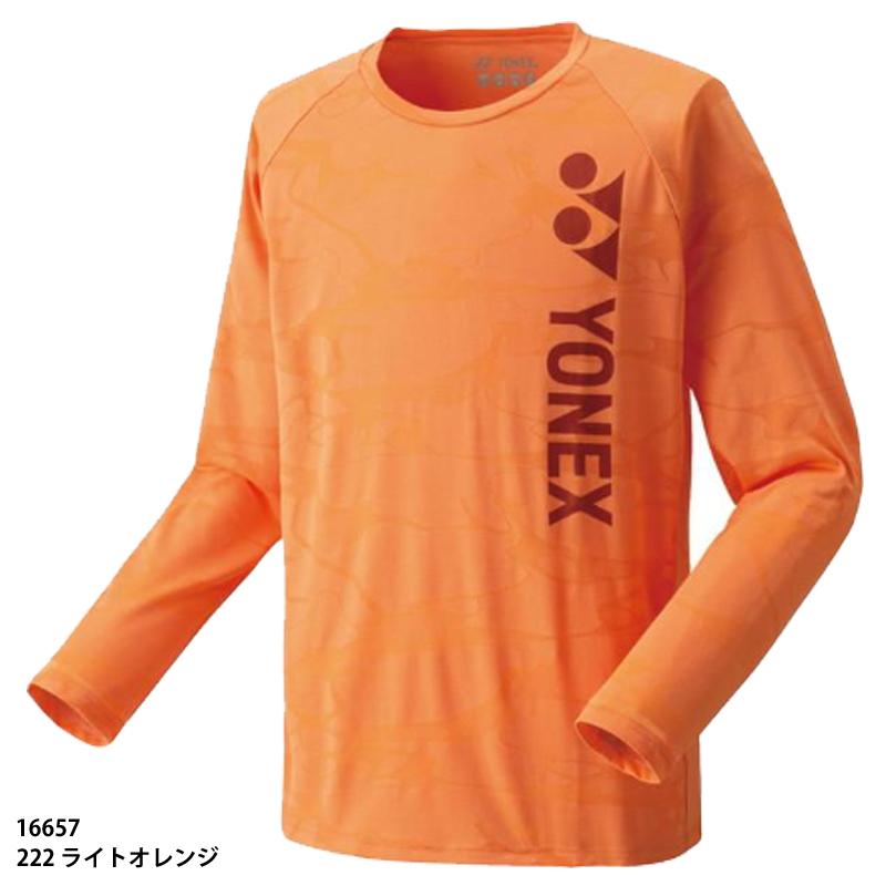 YONEX 【ヨネックス】ユニロングスリーブTシャツ テニスウェア/YONEX (16657)222 ライトオレンジ : abespo ...