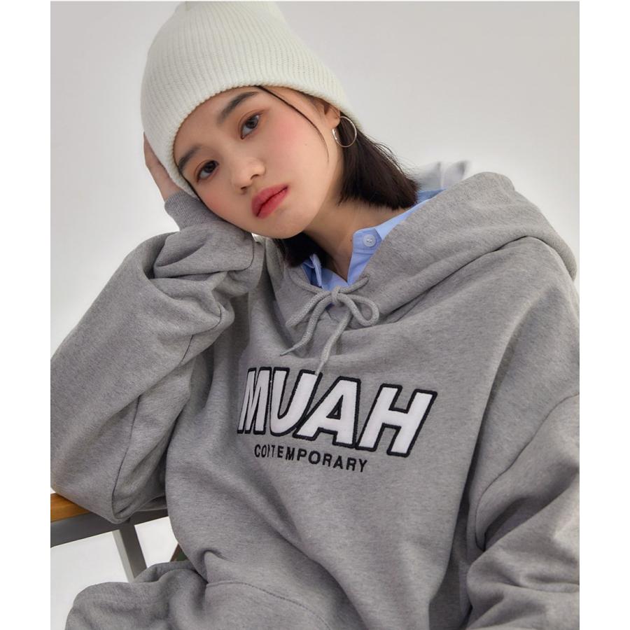 20%OFF 送料無料 muah muah ムーアムーア SIGNATURE COMBI COLOR OVERFIT HOODIE 韓国 ...