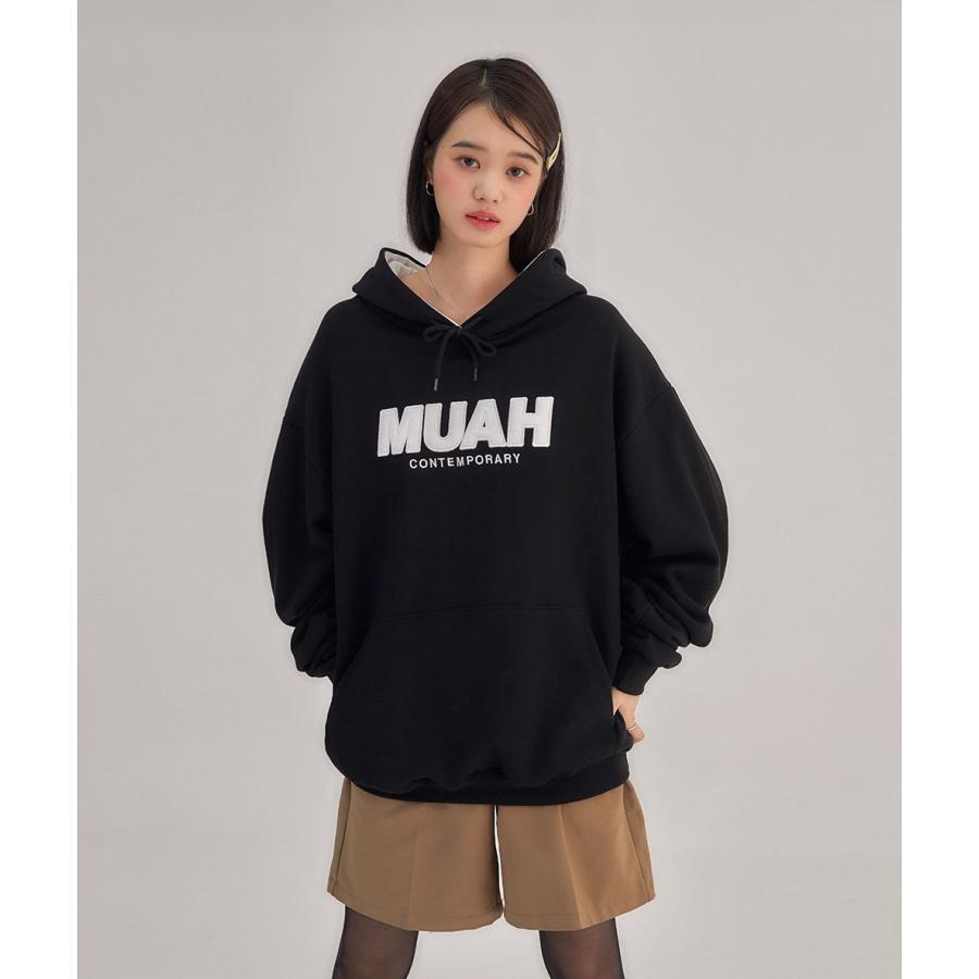 20%OFF 送料無料 muah muah ムーアムーア SIGNATURE COMBI COLOR OVERFIT HOODIE 韓国 ...