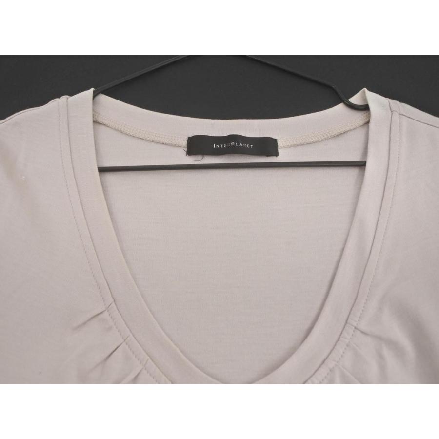 ネコポスOK INTERPLANET インタープラネット Vネック カットソー size02/ベージュ ☆ efa5 レディース :rsdk080249-m:ブランド古着ならABJ! - 通販 ...