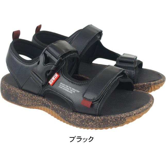 EDWIN エドウィン スポーツサンダル メンズ スポサン シャワーサンダル ベルクロ ストラップ 黒 父の日 ギフト 普段使い 実用的 ew5105 : Ablya アベリア 靴 シューズ ...