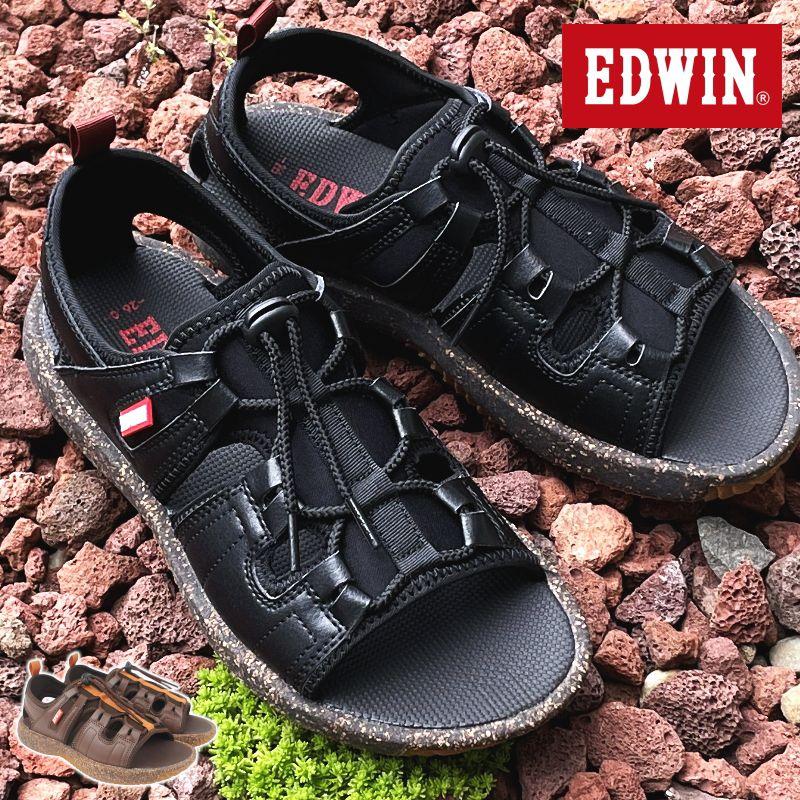 EDWIN エドウィン スポーツサンダル メンズ スポサン シャワーサンダル 2WAY ストラップ 黒 父の日 ギフト 普段使い 実用的 ew5106 : Ablya アベリア 靴 シューズ ...