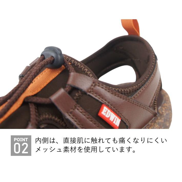 EDWIN エドウィン スポーツサンダル メンズ スポサン シャワーサンダル 2WAY ストラップ 黒 父の日 ギフト 普段使い 実用的 ew5106 : Ablya アベリア 靴 シューズ ...