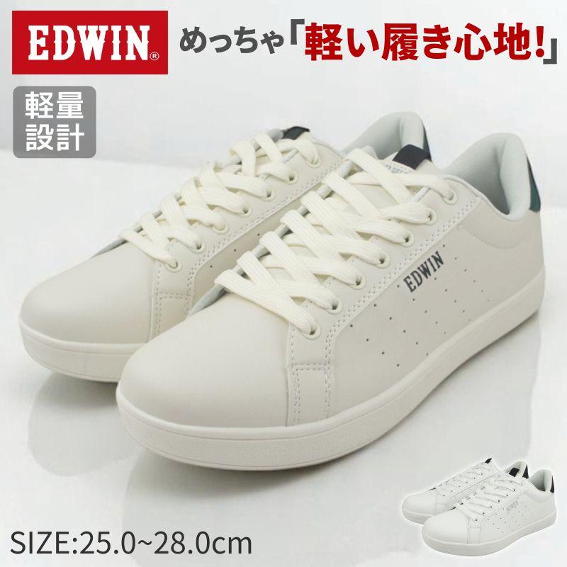 EDWIN エドウィン スニーカー メンズ 白 軽量 ローカット コートタイプ シューズ ローカットスニーカー メンズスニーカー 通勤 通学 fkedw7034 : Ablya アベリア 靴 ...