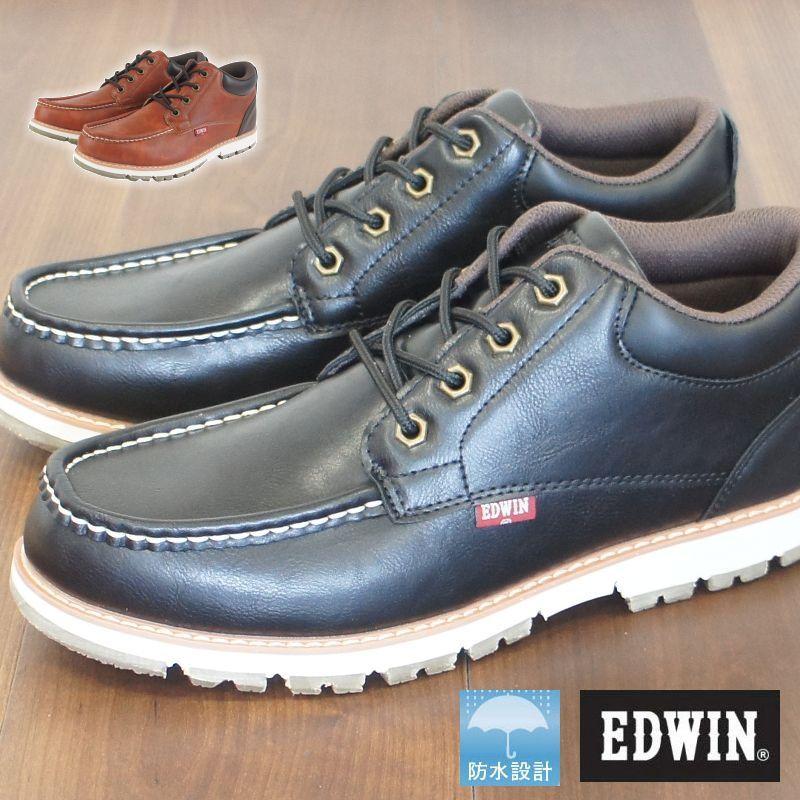 EDWIN メンズ ブーツ ワークシューズ 紳士靴 男性 モカシン 防水 防滑 ひも靴 エドウィン ローカット カジュアルスニーカー おしゃれ 軽い 父の日 hredm201 : Ablya ...
