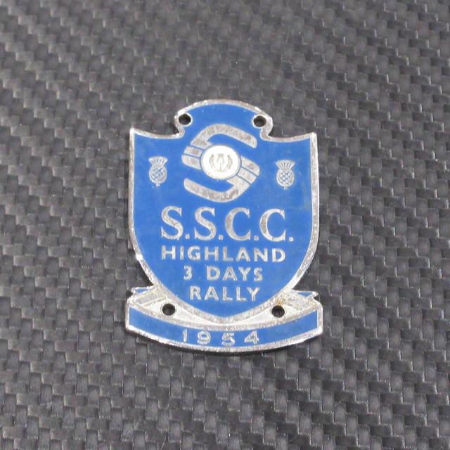 SCOTTISH SPORTING CAR CLUB S.S.C.C. Highland 3 Days Rally 1954 バッジ NOS ...