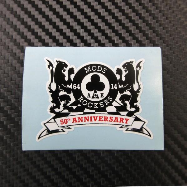 ACE CAFE LONDON エースカフェ Mods&Rockers 50th Anniversary ステッカー 外貼り仕様 : acaj ...