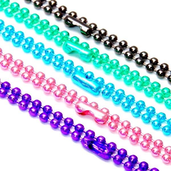 ボールチェーン カラフル メタルカラー レディース メンズ ネックレス 「紫/ピンク/水色/緑/黒」 : 東京アクセサリー - 通販 ...