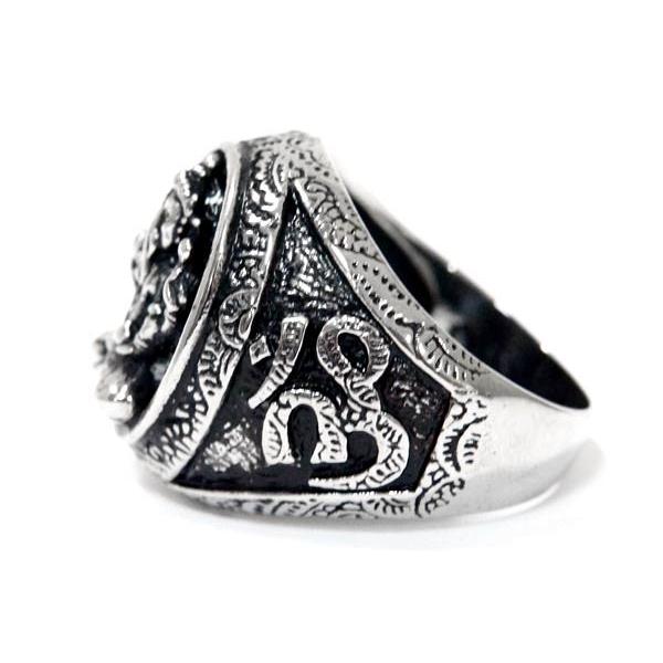 ガネーシャ インド 神 蓮 花 フラワー 梵字 印台 サンスクリット メンズ ステンレス リング 指輪 : 東京アクセサリー - 通販 ...