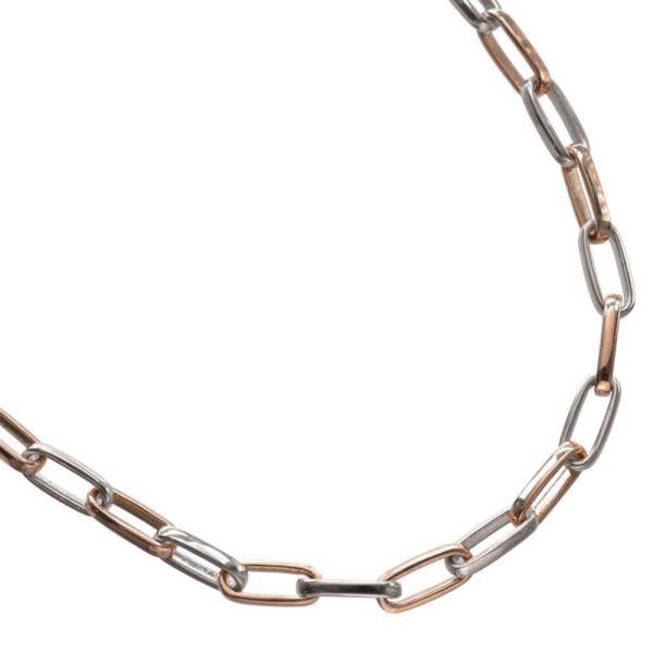 ネックレス メンズ 18金 K18 プラチナ 地金 チェーンネックレス コンビ 長アズキ 50cm Pt900 ピンクゴールド/爆買 : アクセサリーマート 職人が造る喜平の店 - 通販 ...