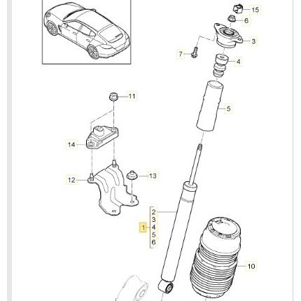 PORSCHE パナメーラ リアエアサスショックアブソーバー 1本 左右共通 97033306107 97033306109 ...
