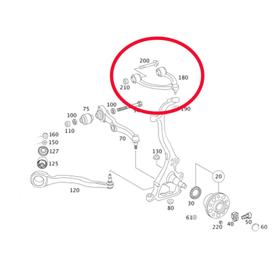 Mercedes-Benz W221 Sクラス コントロールアーム 左 2213308907 2213300307 #MZ71 : エース ...