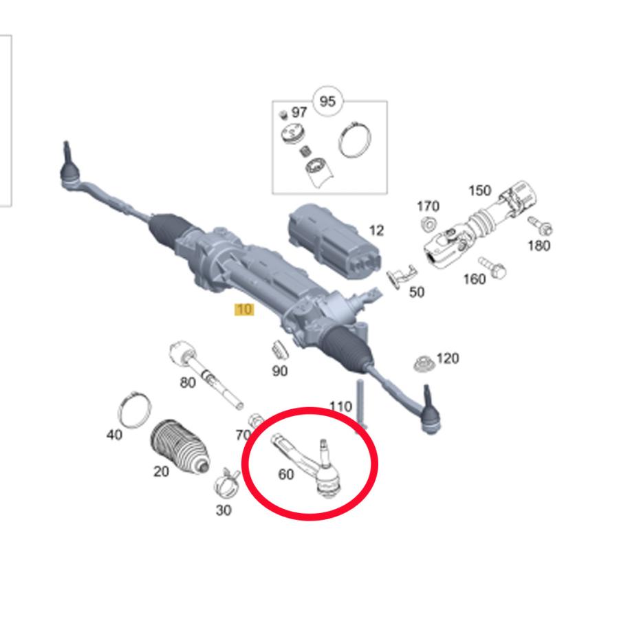 Mercedes-Benz W213 Eクラス ステアリングタイロッドエンド 左 2054600605 ＃MZ73 : エースカーズ - 通販 ...