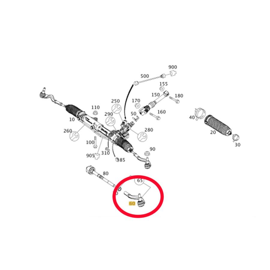 Mercedes-Benz W212 Eクラス ステアリングタイロッドエンド 左 2123308100 2123302303 ...