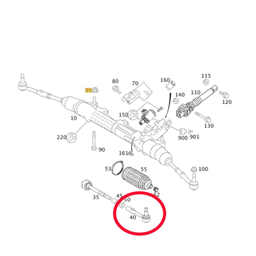 Mercedes-Benz W221 Sクラス ステアリング タイロッドエンド 左右共通 2213303903 2213301503 # ...