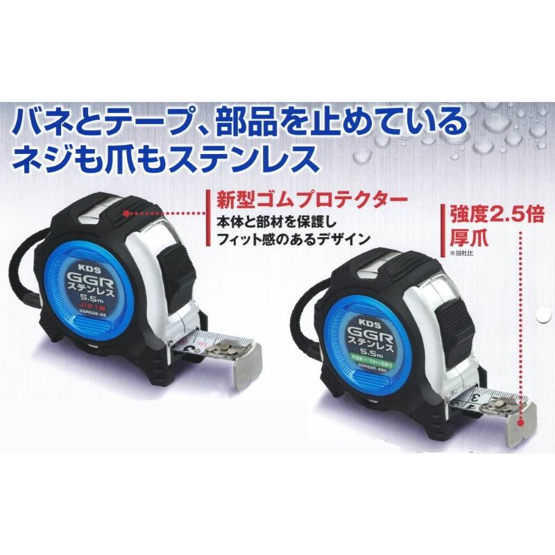 ムラテックKDS GGRステン25巾5.5m厚爪 GGRS25-55 長さ5.5m メートル目盛 重さ334g [JIS1級（メートル目盛のみ） コンベックス] : 現場屋本舗ヤマニシデポ ...