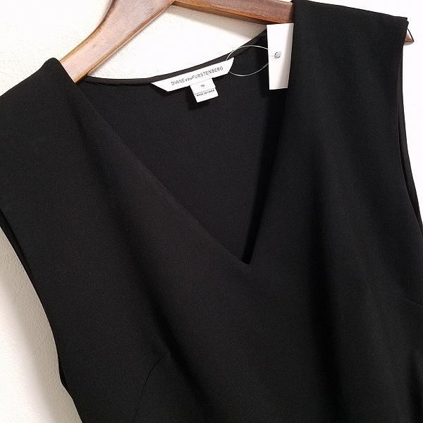 DIANE von FURSTENBERG #snc ダイアンフォンファステンバーグ DVF ワンピース 10 黒 ノースリーブ サイドジップ レディース [632599] : アクイール ...