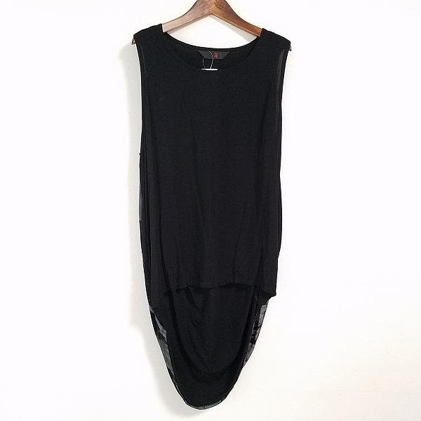 萌 MOYURU #snc モユル センソユニコ sensounico チュニック M-L 黒 ノースリーブ レディース [767620 ...