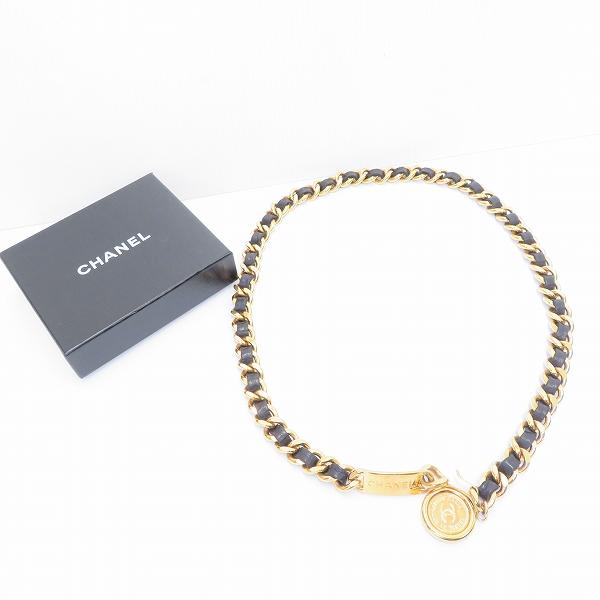 CHANEL #apzb シャネル ベルト チェーンベルト ゴールド 黒 カンボンメダル ココマーク ヴィンテージ 箱付き レディース ...