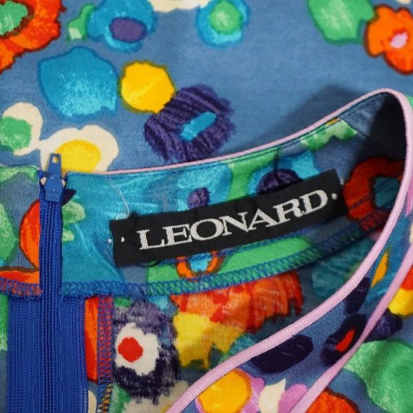snc レオナール LEONARD カットソー M 青系 マルチ 花柄 半袖