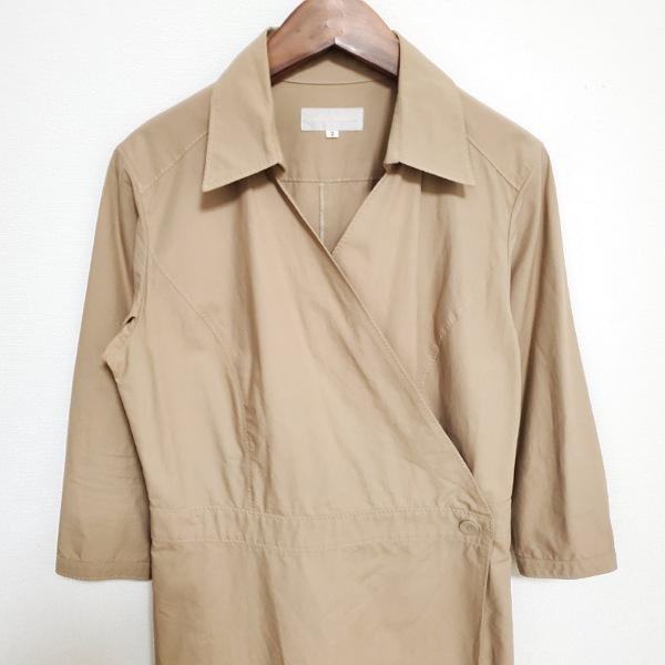 YOSHIE INABA #anc ヨシエイナバ YOSHIEINABA ワンピース 2 ベージュ シャツワンピース カシュクール 七分袖 ...