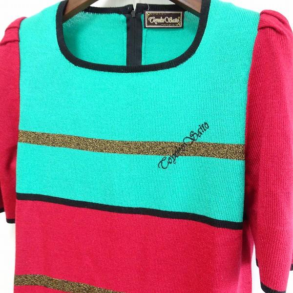 #snc サイトウトヨコ 斉藤都世子 ニット セーター 緑 赤 半袖 ボーダー レディース [798606] : 798606 : アクイール ...