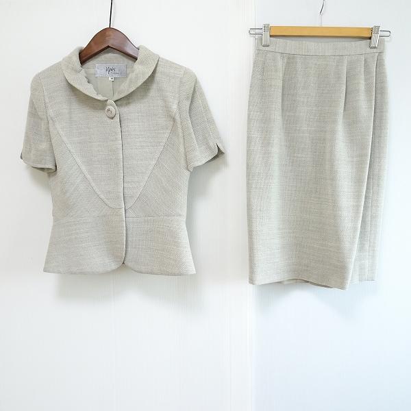 銀座マギー #snc イネス ignes スカートスーツ 38 グレー 半袖 ラインストーン レディース [800981] : アクイールヤフーショップ - 通販 - Yahoo!ショッピング