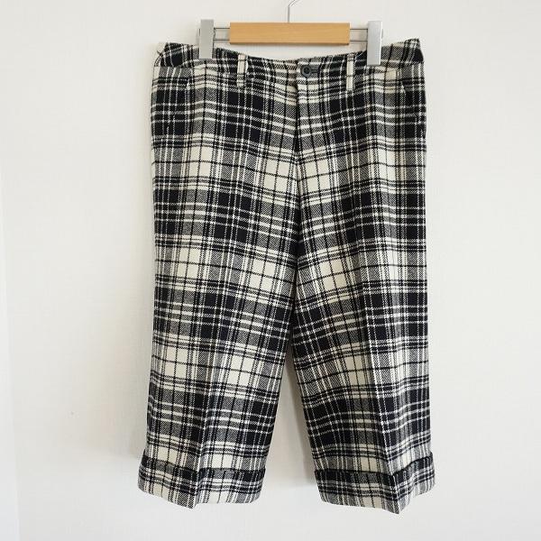 #wnc インゲボルグ INGEBORG パンツ M 黒 白 チェック センタープレス ワイド ハーフ レディース [812929] : アク ...