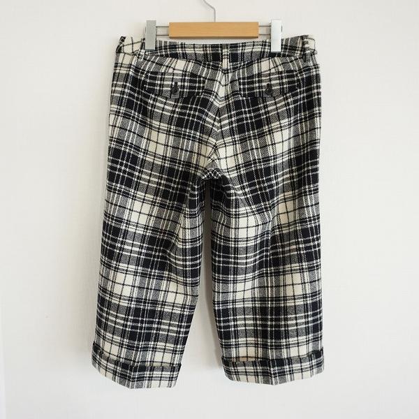 #wnc インゲボルグ INGEBORG パンツ M 黒 白 チェック センタープレス ワイド ハーフ レディース [812929] : アク ...