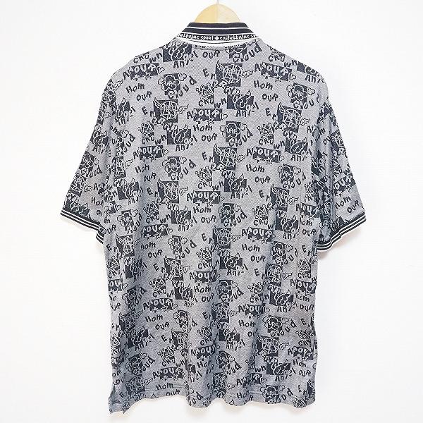 #snc カステルバジャック スポーツ Castelbajac SPORT ポロシャツ 4 黒 グレー 白 半袖 総柄 ハーフジップ メンズ ...