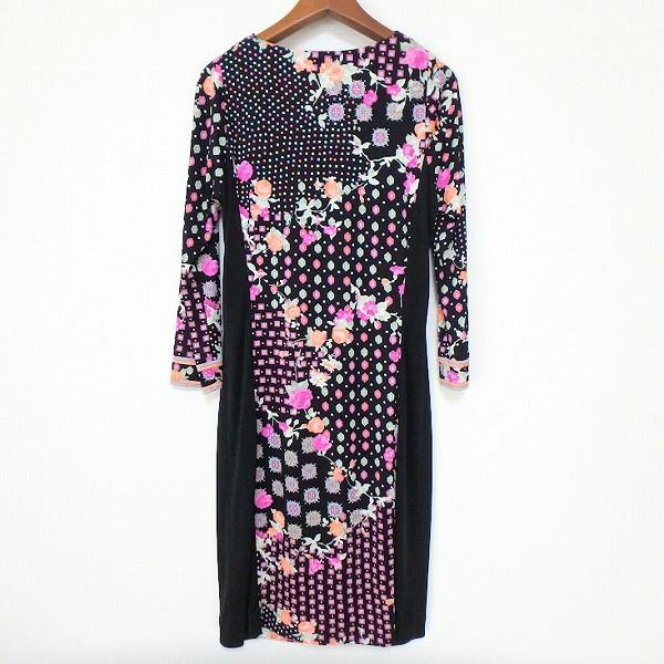 #anc レオナール LEONARD ワンピース 3 黒 紫 緑 花柄 ドット レディース [832024] : 832024 : アクイール ...