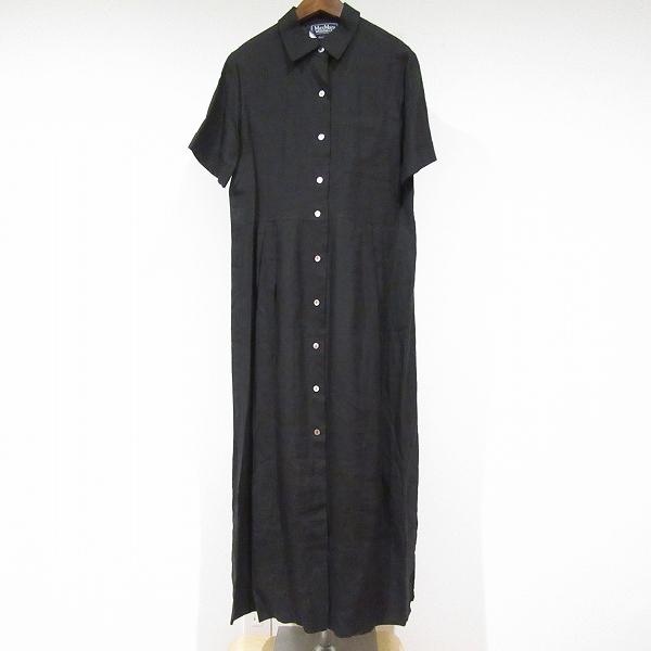 #snc マックスマーラ Maxmara ワンピース 40 黒 半袖 ロング 麻 イタリア製 美品 レディース [841723] : アクイールヤフーショップ - 通販 - Yahoo!ショッピング
