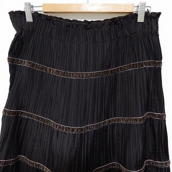 #anc マックスマーラ Maxmara スカート 40 濃茶 プリーツ シャーリング 切替 異素材 レディース [841729] : アク ...