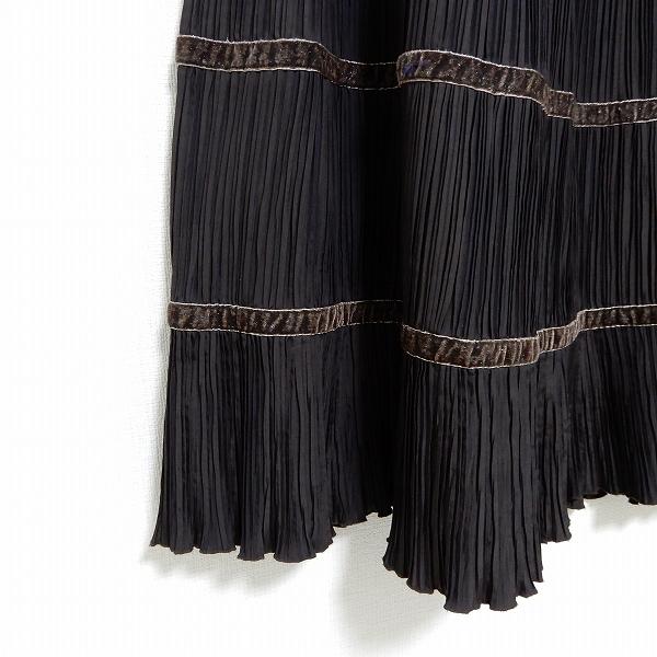 #anc マックスマーラ Maxmara スカート 40 濃茶 プリーツ シャーリング 切替 異素材 レディース [841729] : アク ...