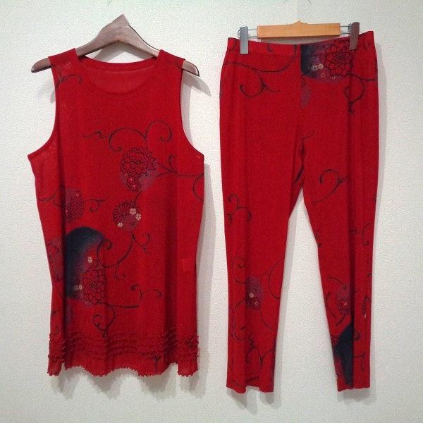 #snc シセンドウ ヒトシタムラ 詩仙堂 セットアップ 赤系 パワーネット 花柄 ノースリーブ レディース [863169] : アクイール ...