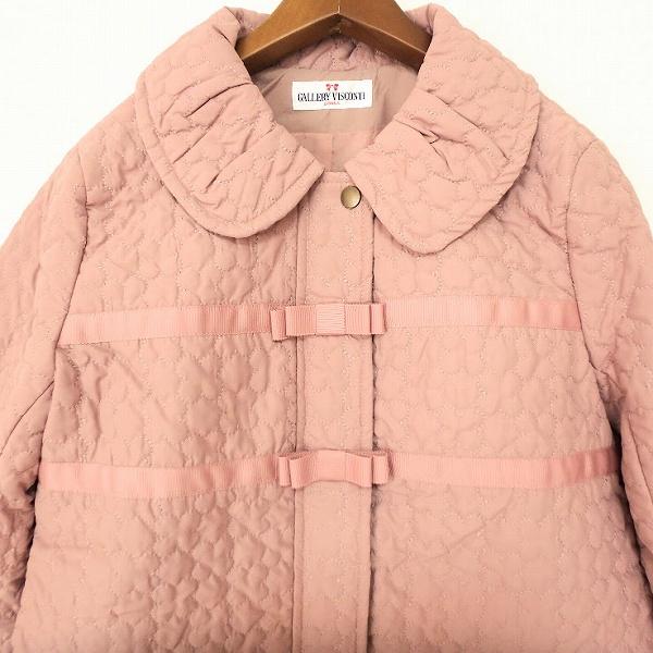 #wnc ギャラリービスコンティ GALLERY VISCONTI コート 2 ピンク 中綿 リボン タグ付き 美品 レディース ...