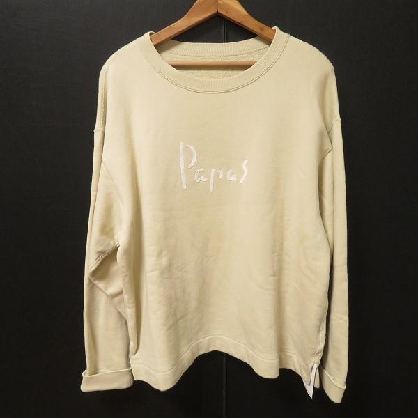 PAPAS #anc パパス Papas トレーナー M ベージュ ロゴ シンプル メンズ [888257] : アクイールヤフーショップ - 通販 - Yahoo!ショッピング