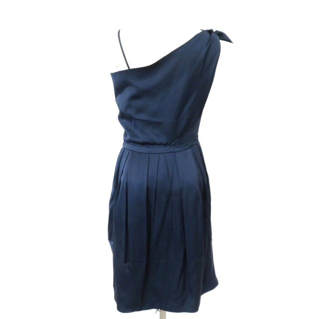 #snc ジルサンダー JILSANDER ワンピース 紺 ワンショルダー シルク イタリア製 レディース [899065] : 899065 ...