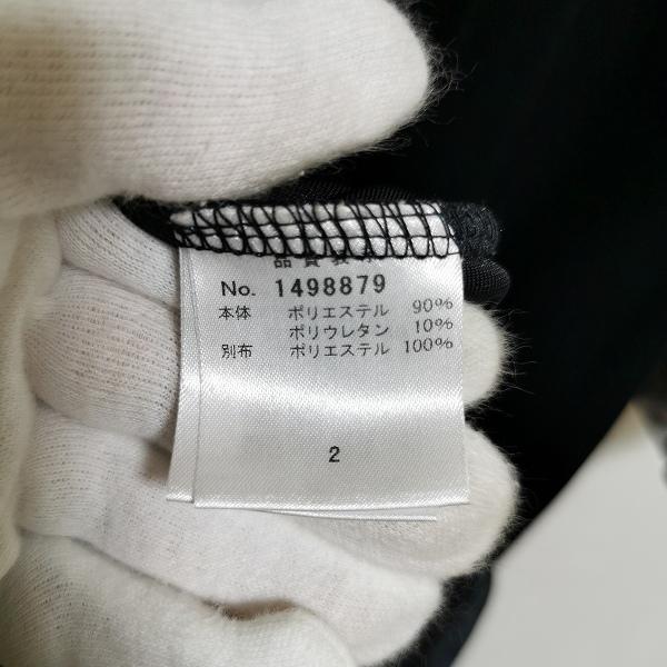 ギャラリービスコンティ #wnc GALLERYVISCONTI ワンピース 七分袖 リボン フレア ベロア調 2 黒 タグ付き 美品 ...