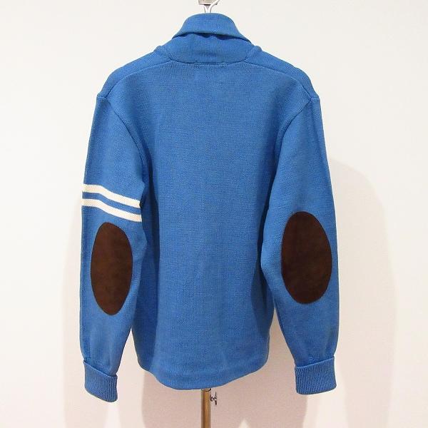 #wnc スクーカム SKOOKUM フェルコ FELCO カーディガン 38 水色 ニット ウール ワッペン ロゴ エルボーパッチ USA製 ...