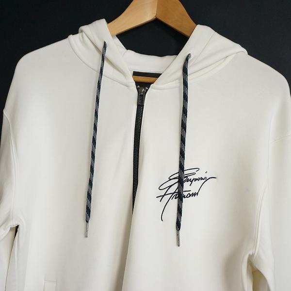 #axc エンポリオアルマーニ EMPORIOARMANI パーカー L 白 ロゴ ダブルジップ メンズ [908966] : 908966 ...