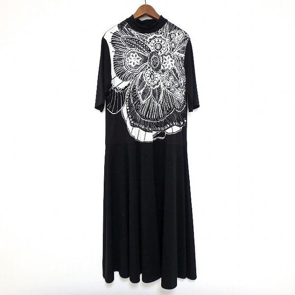 TOKUKO 1er VOL #anc トクコ TOKUKO1erVOL ワンピース 9 黒 白 柄 スパンコール 半袖 ハイネック ...