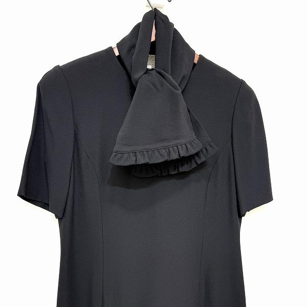 #snc 十仁プラザ JujinPlaxaCOUTURE ワンピース 40 黒 半袖 バックジップ ストール付き レディース [922706] : アクイールヤフーショップ - 通販 ...
