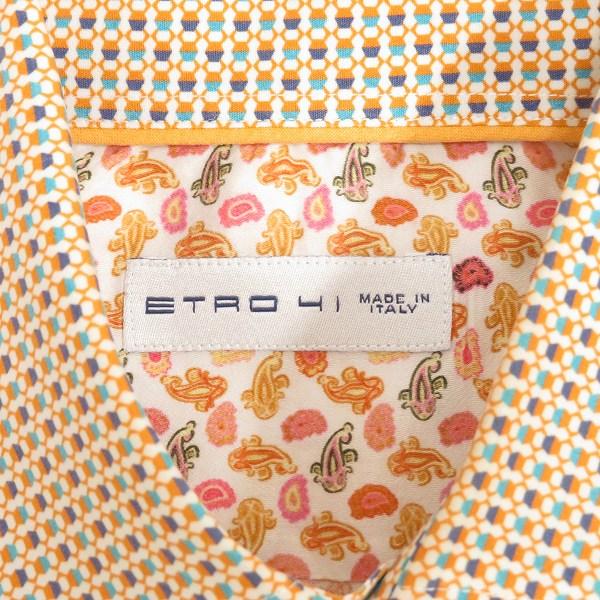 #anc エトロ ETRO 41 長袖シャツ オレンジ系 ペイズリー柄 総柄 イタリア製 メンズ [925480] : アクイールヤフーショップ - 通販 - Yahoo!ショッピング