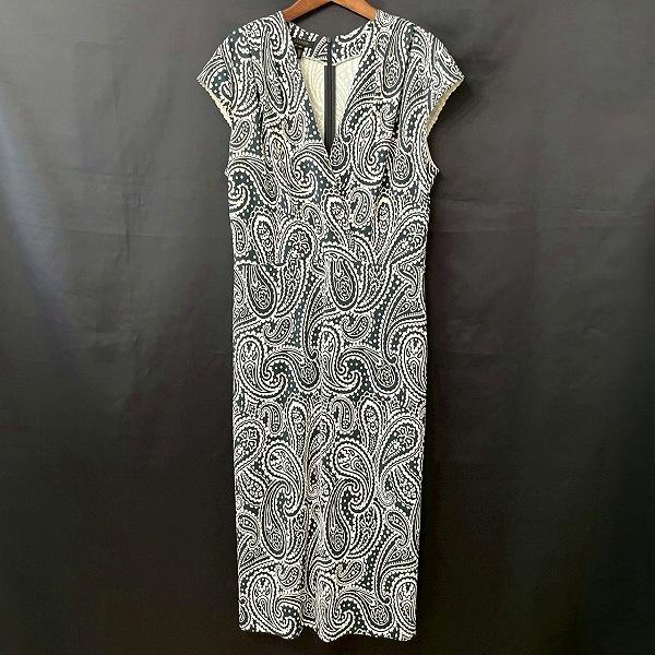 #snc エスカーダ ESCADA ワンピース 40 深緑 白 半袖 ペイズリー カシュクール ロング レディース [926569] : アクイールヤフーショップ - 通販 - Yahoo ...