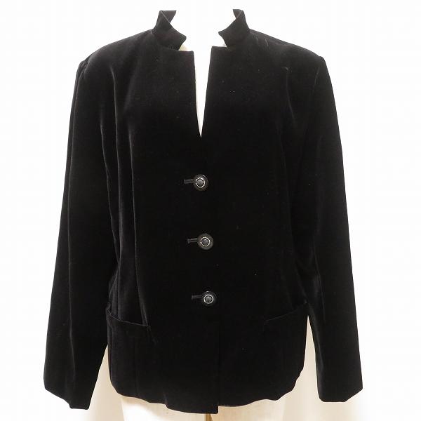 #wnc レリアン Leilian ジャケット 13+ 黒 シルク混 ベロア スタンドカラー シンプル 大きいサイズ レディース ...