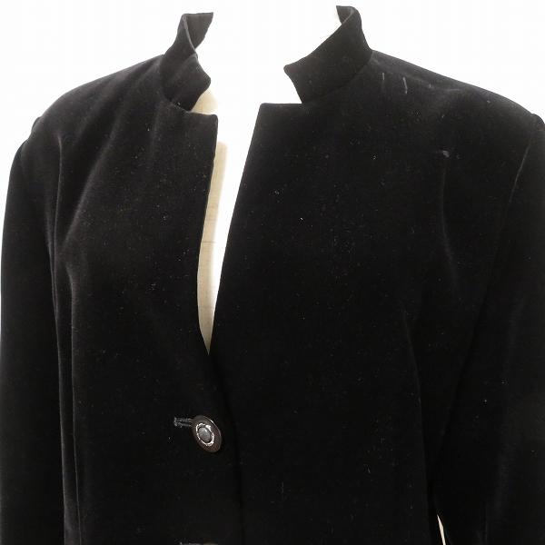 #wnc レリアン Leilian ジャケット 13+ 黒 シルク混 ベロア スタンドカラー シンプル 大きいサイズ レディース ...