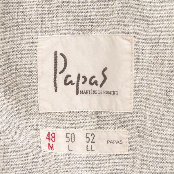 #sxc パパス Papas ジャケット M グレー系 麻 ロゴ シンプル メンズ [937012] : アクイールヤフーショップ - 通販 - Yahoo!ショッピング